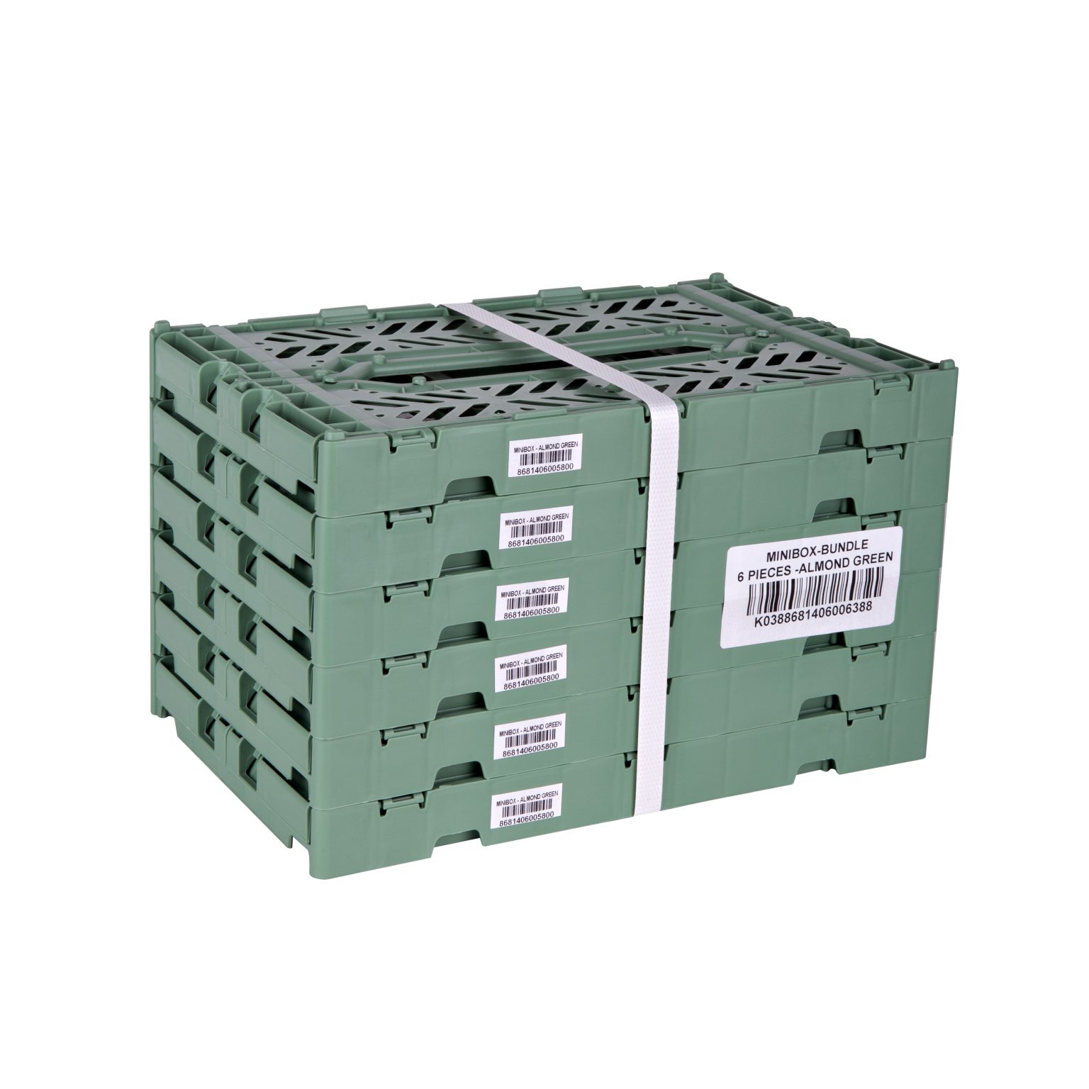 Aykasa Minibox Foldable Crate - Almond Green - 6 PCS BUNDLE